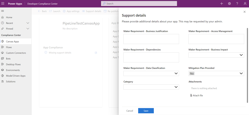 [CoE Starter Kit - Feature]: No Validation or Required Fields on Support Details form · Issue ...