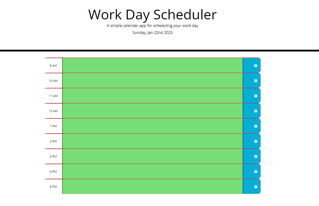 GitHub - Nicholasbrink/Work-Day-Scheduler: Simple calendar application ...