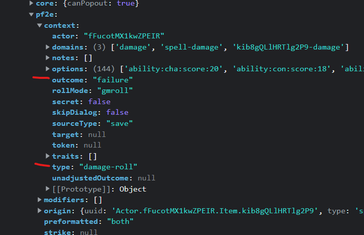 Spells that never miss (like Magic Missile) have the "outcome" field ...