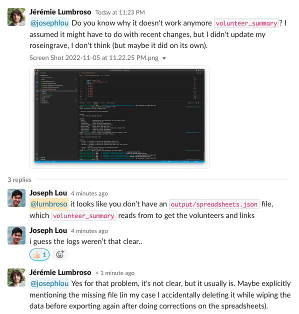 Mention missing `spreadsheets.json` in log, when trying to export JSON ...