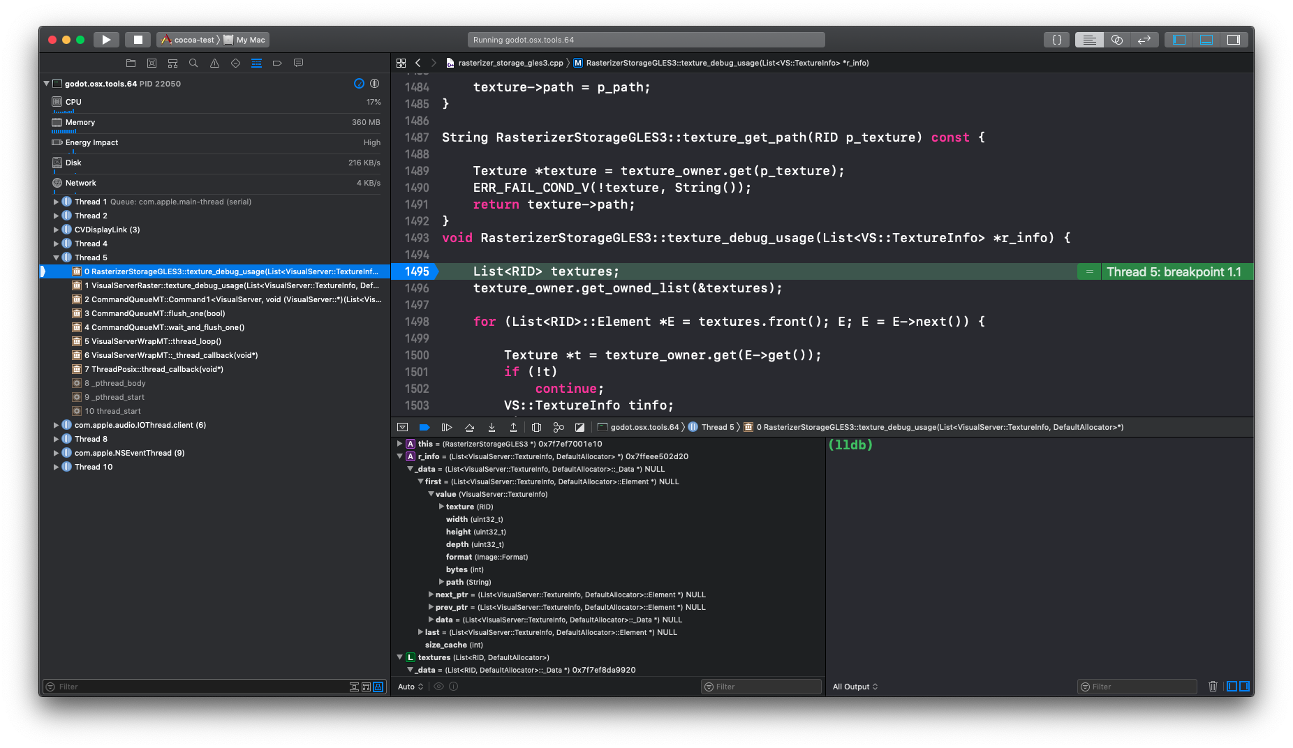 Call VisualServer.texture_debug_usage() with Multi-Threaded rendering ...