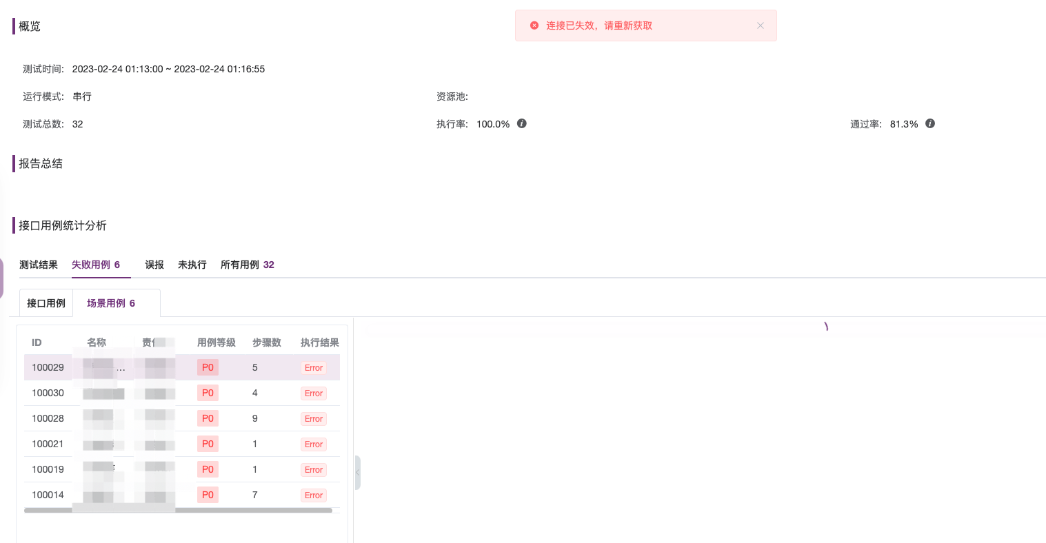 [bug]测试报告链接有效期设置为15天，两三天后点击测试报告链接进去查看失败用例详情报错 · Issue 22405