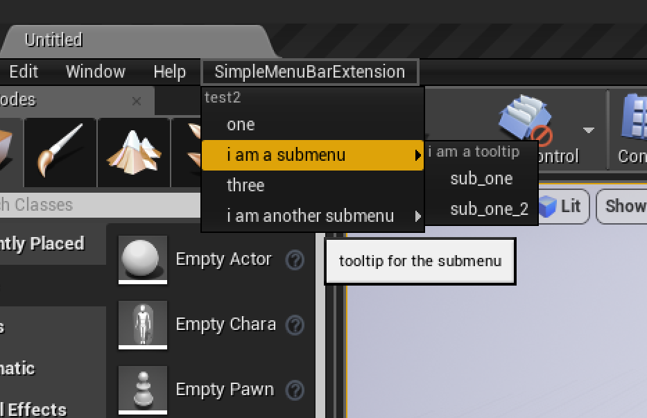 Submenu with add_menu_entry? Is it possible ? · Issue #603 · 20tab/UnrealEnginePython · GitHub