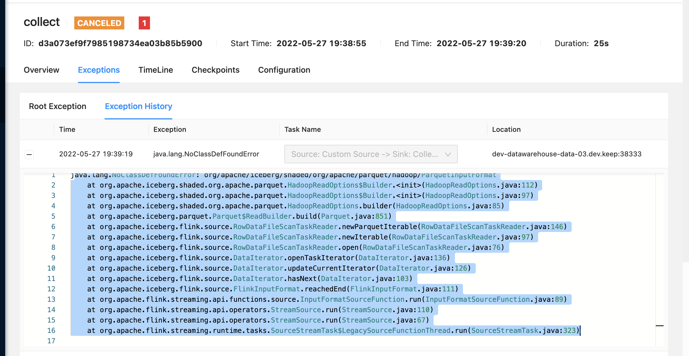 flink1.14.4+iceberg0.14.0 java.lang.NoClassDefFoundError: org/apache ...