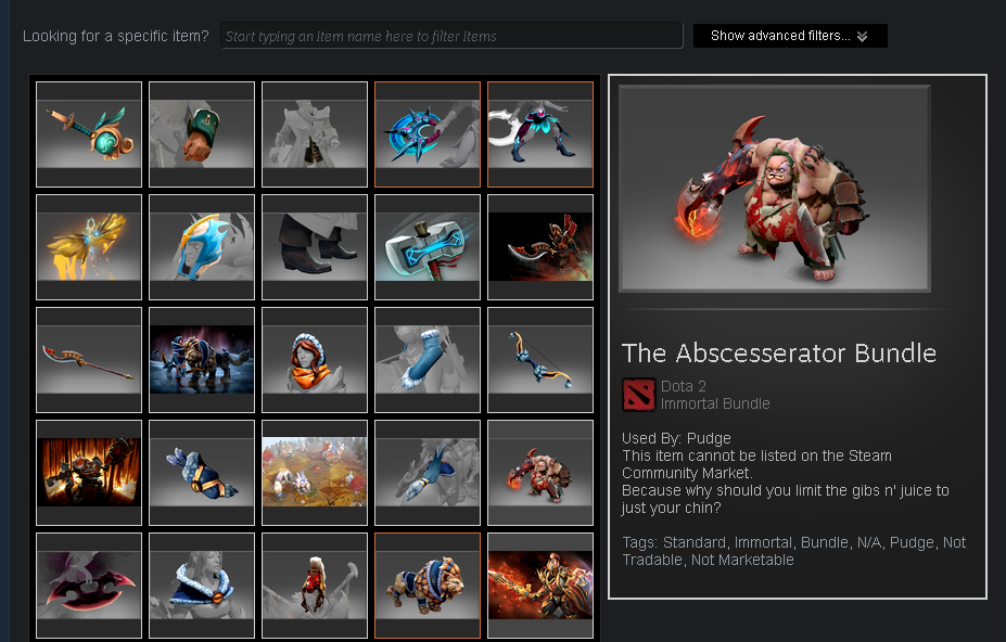Why ultra-rare from battle pass of 2020 is showing undtradeble in tags both pudge and ursa one ...