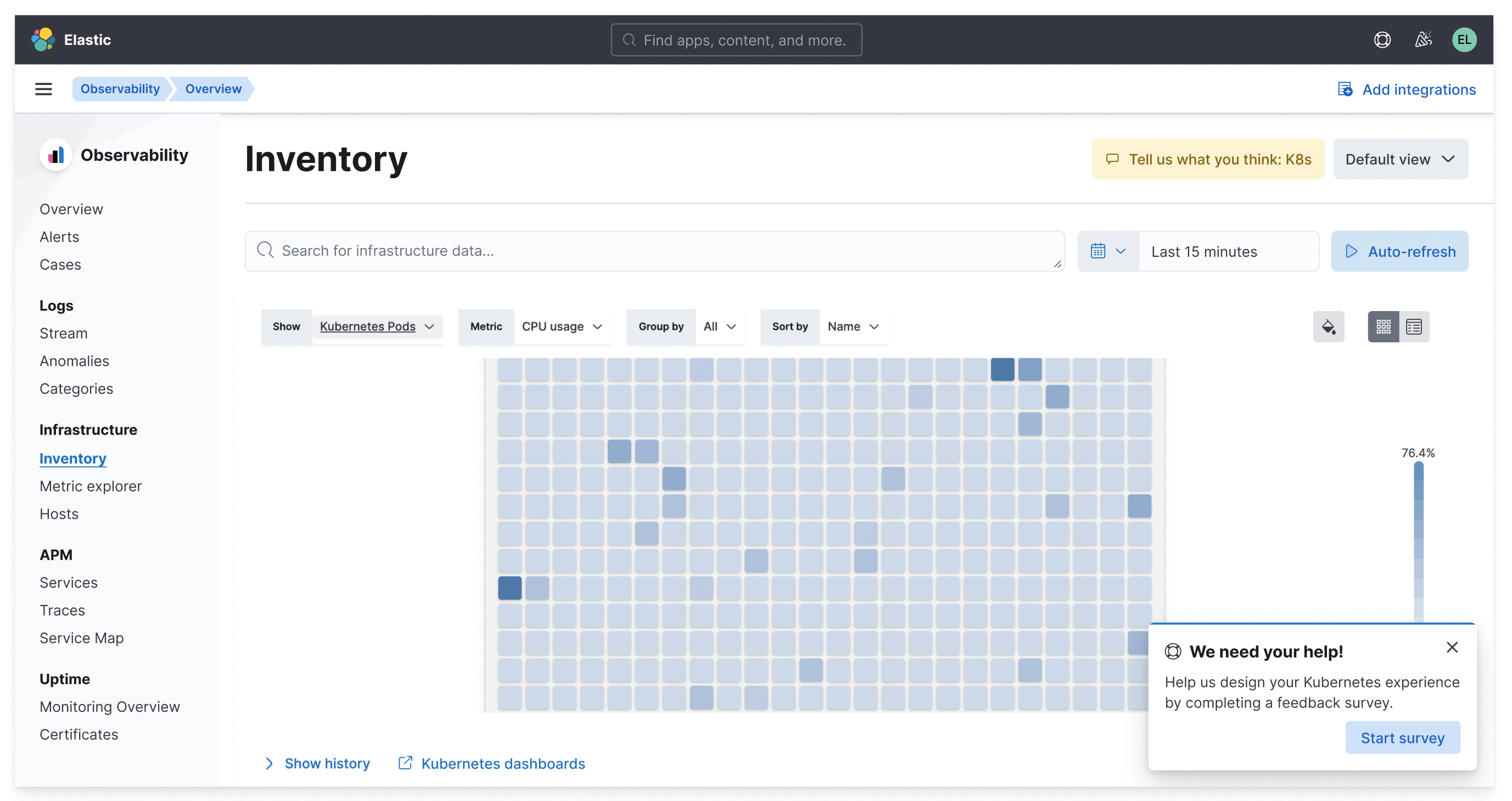 [Infrastructure UI] Inventory page : Survey · Issue #149672 · elastic/kibana · GitHub