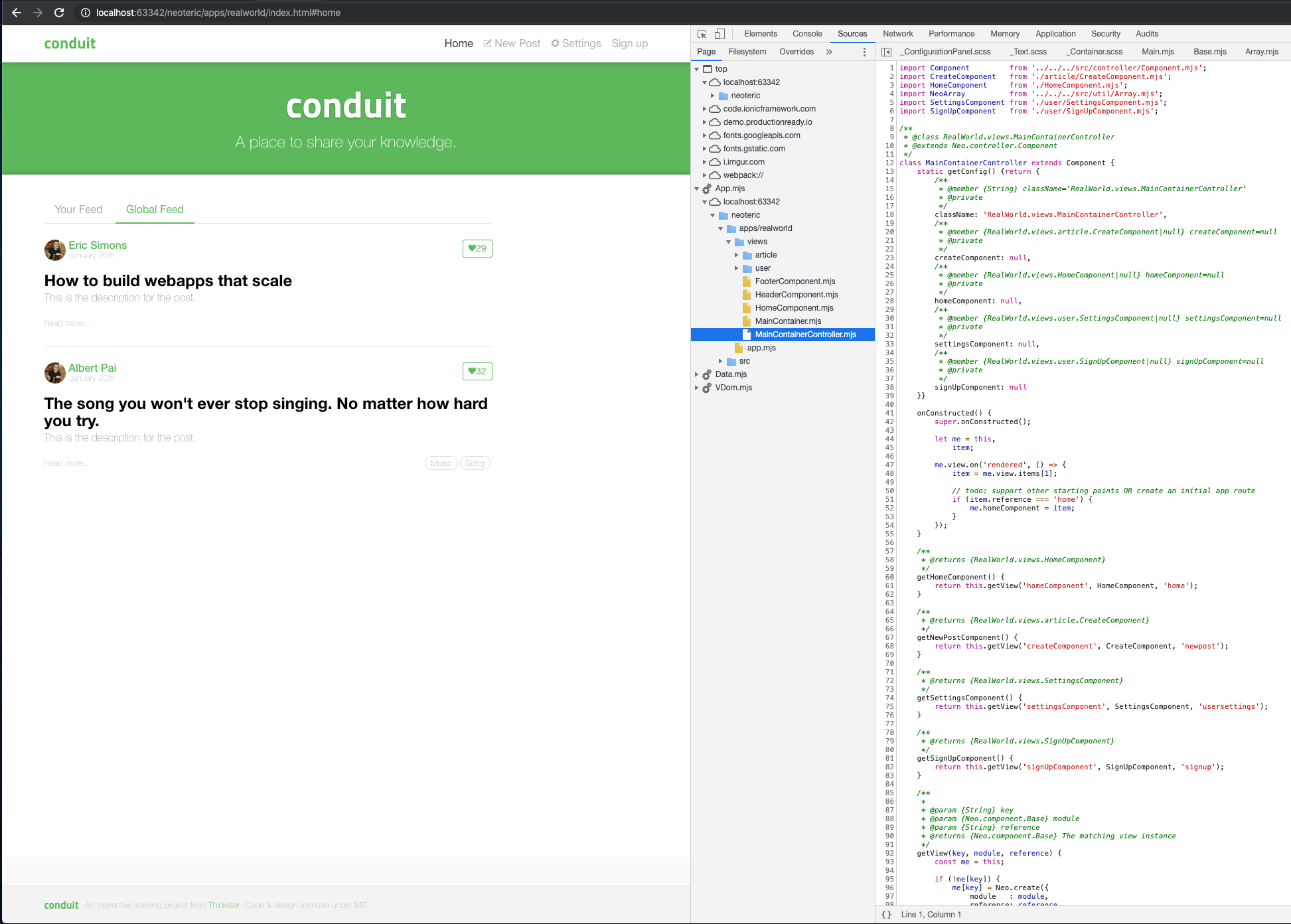 neo.mjs frontend · Issue #436 · gothinkster/realworld · GitHub