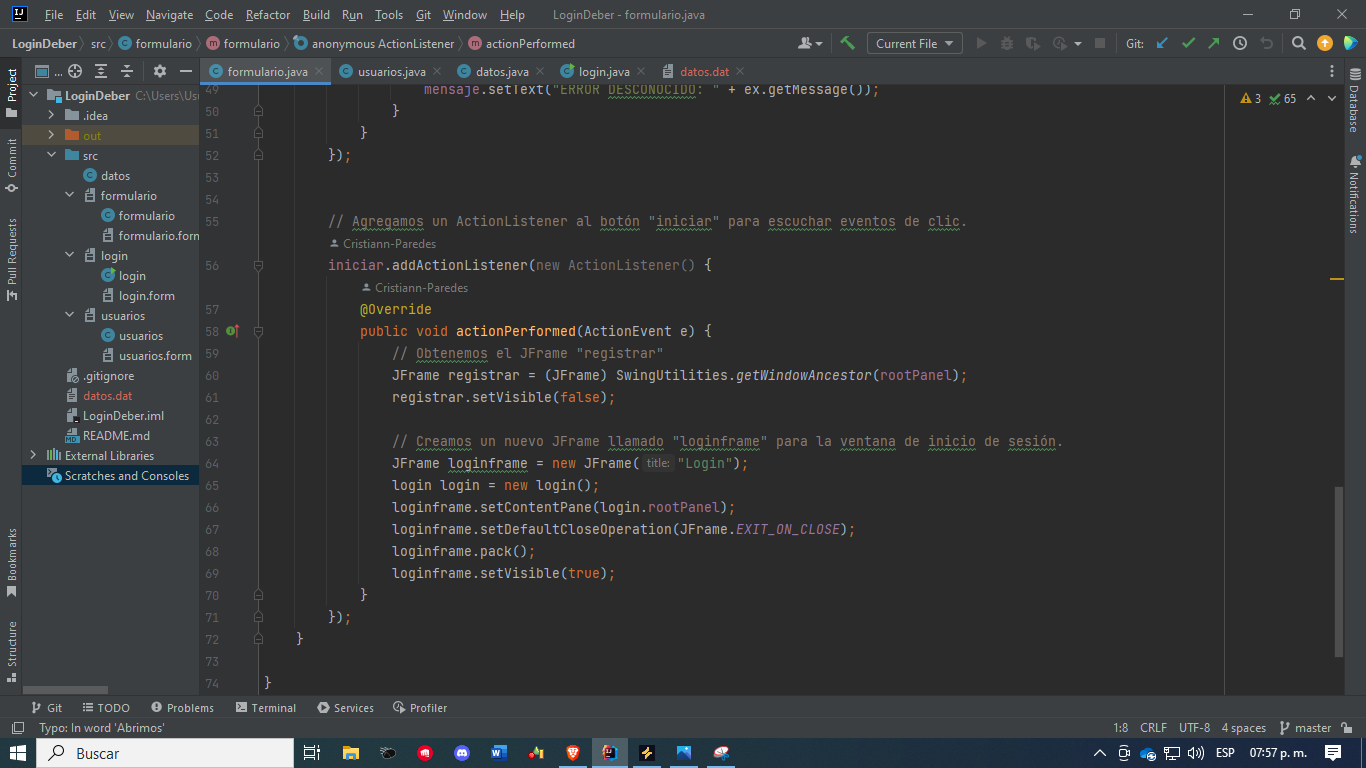 GitHub - Cristiann-Paredes/LoginDeber