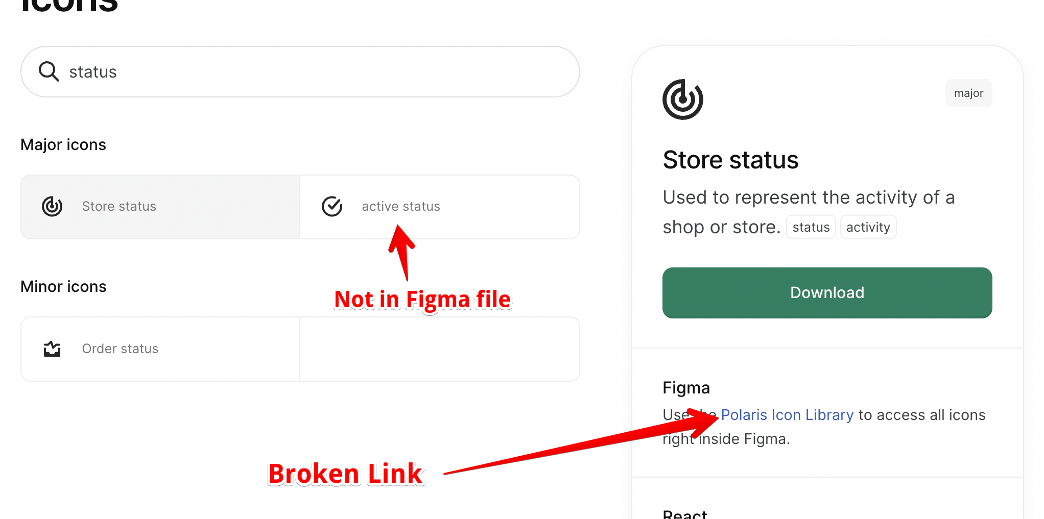 Polaris Website Bugs · Issue 6916 · Shopify Polaris · Github
