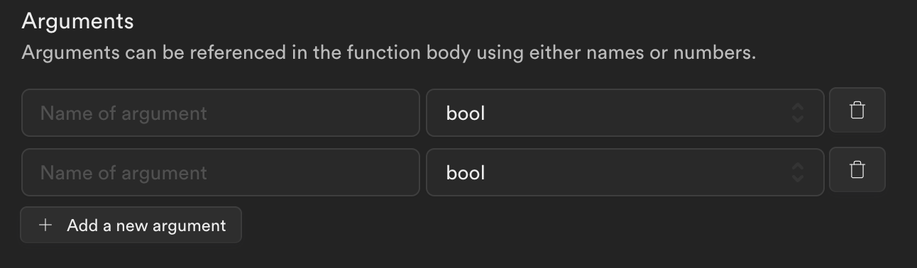 Database Create Function Function Argumentsconfig Params Delete Iconbutton Not Aligned