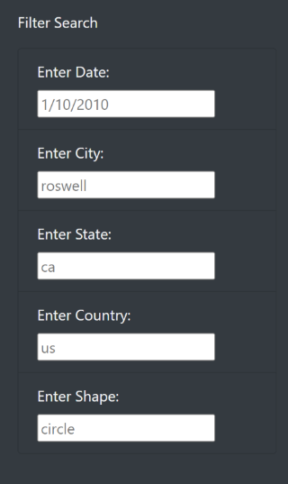 GitHub - ericksonvo/UFOs: javascript and bootstrap