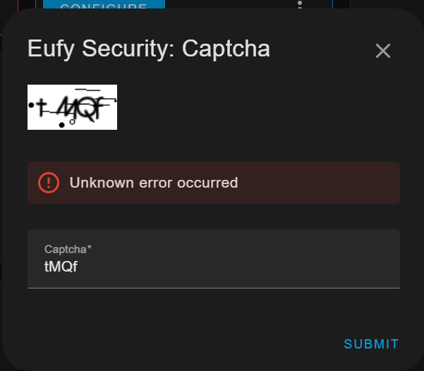 "Unknown" captcha error. · Issue #719 · fuatakgun/eufy_security · GitHub