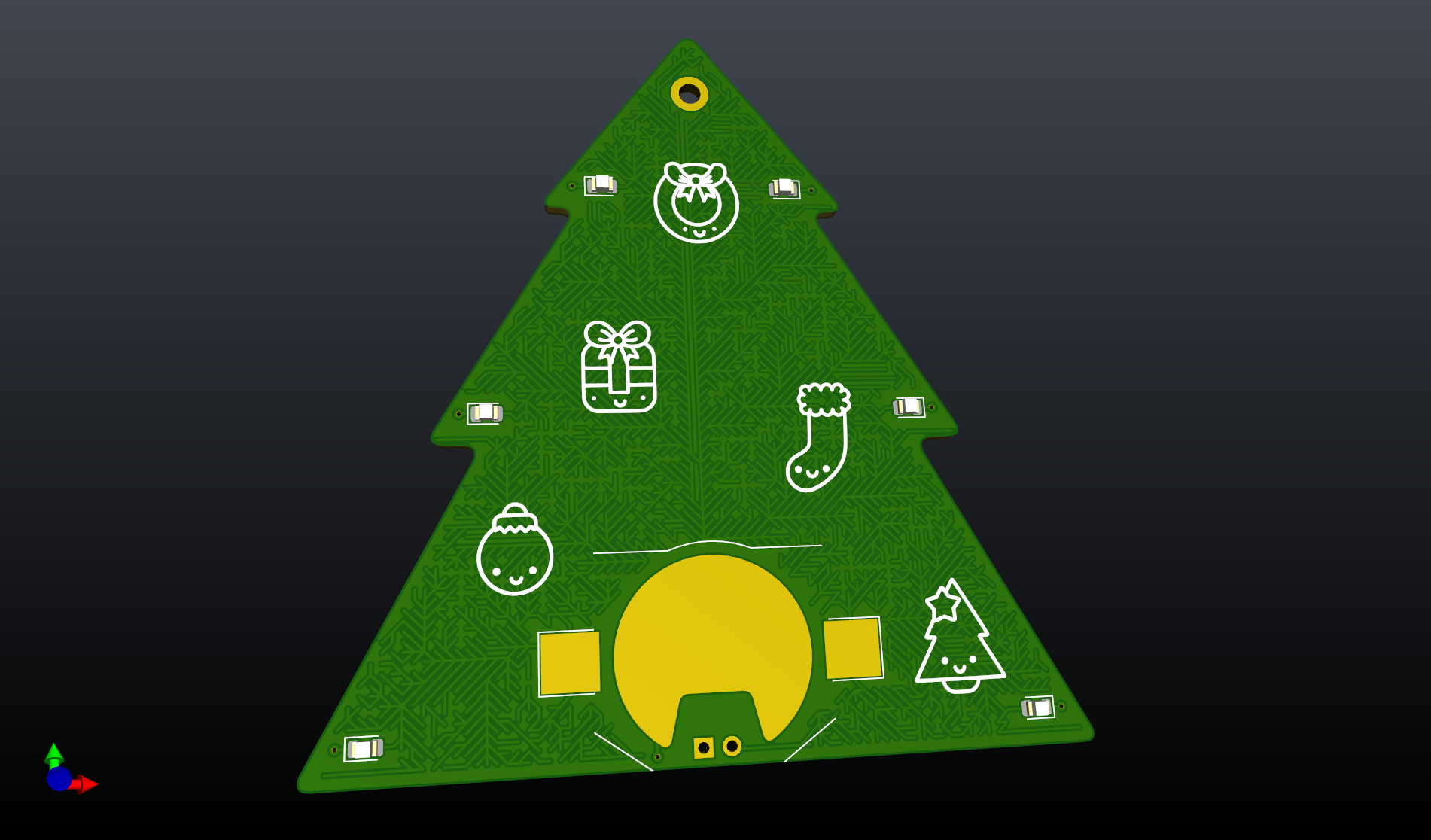 GitHub - upiir/xmas_pcb_badge: Simple Christmas Themed PCB Badge in the shape of the Christmas Tree