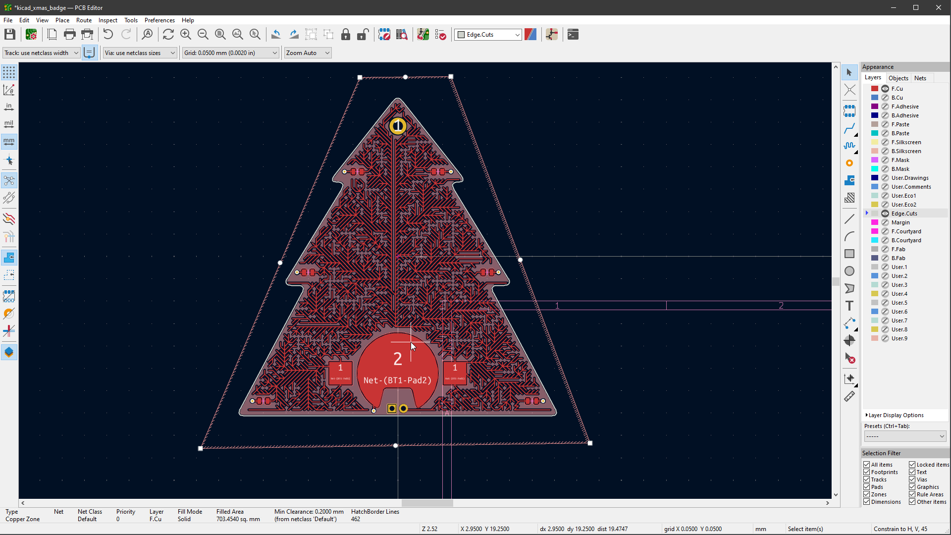 GitHub - upiir/xmas_pcb_badge: Simple Christmas Themed PCB Badge in the shape of the Christmas Tree