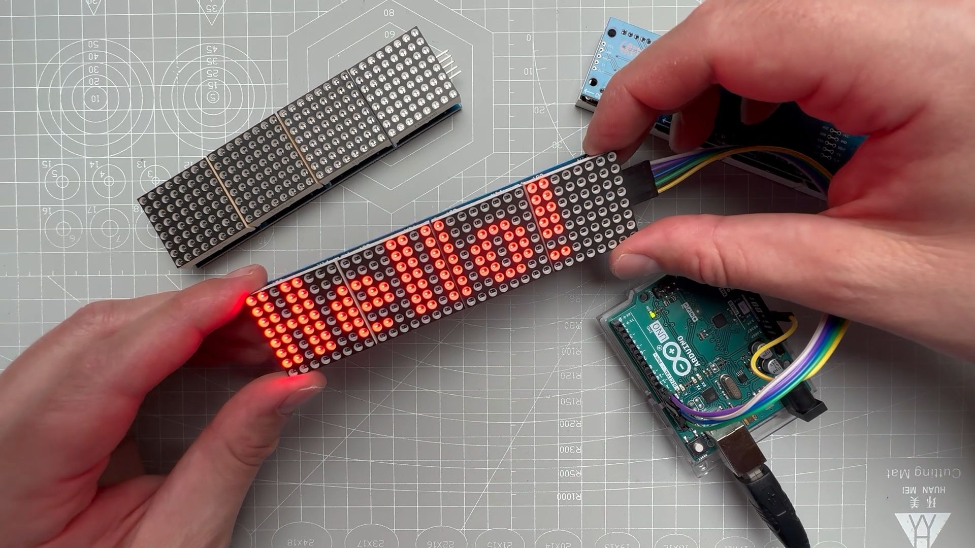 Github Upiirarduinomatrixdisplaymax7219u8g2 Arduino Uno With Matrix Display Max7219