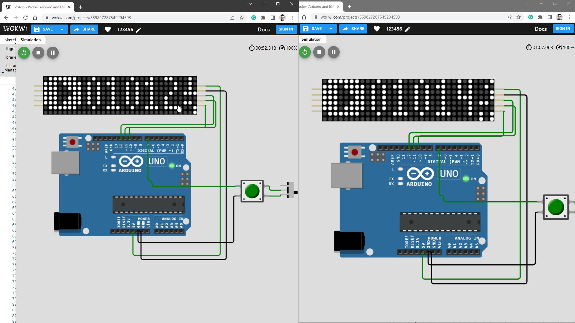 Github Upiirarduinomatrixdisplaymax7219u8g2 Arduino Uno With Matrix Display Max7219