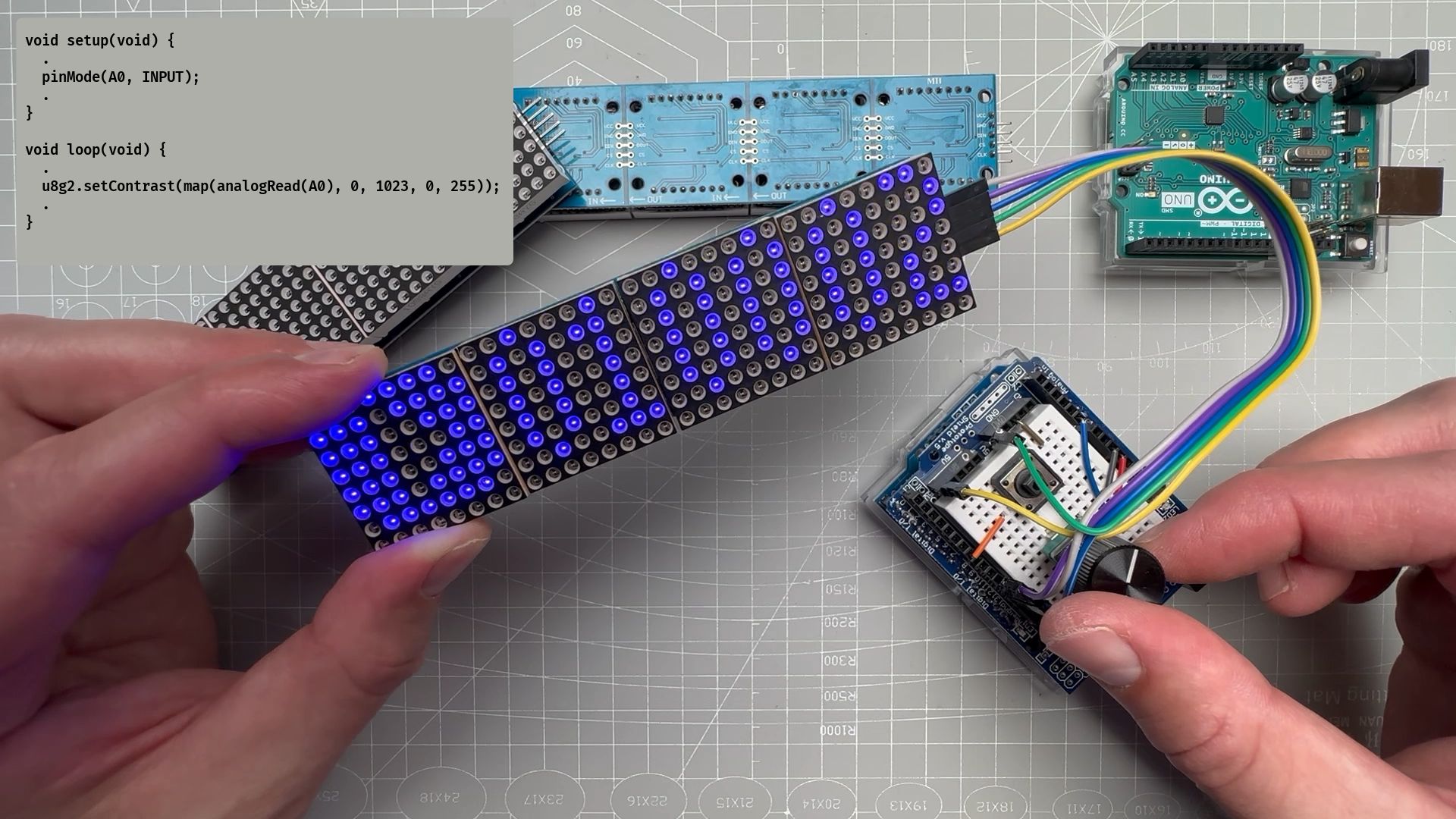 Github Upiirarduinomatrixdisplaymax7219u8g2 Arduino Uno With Matrix Display Max7219