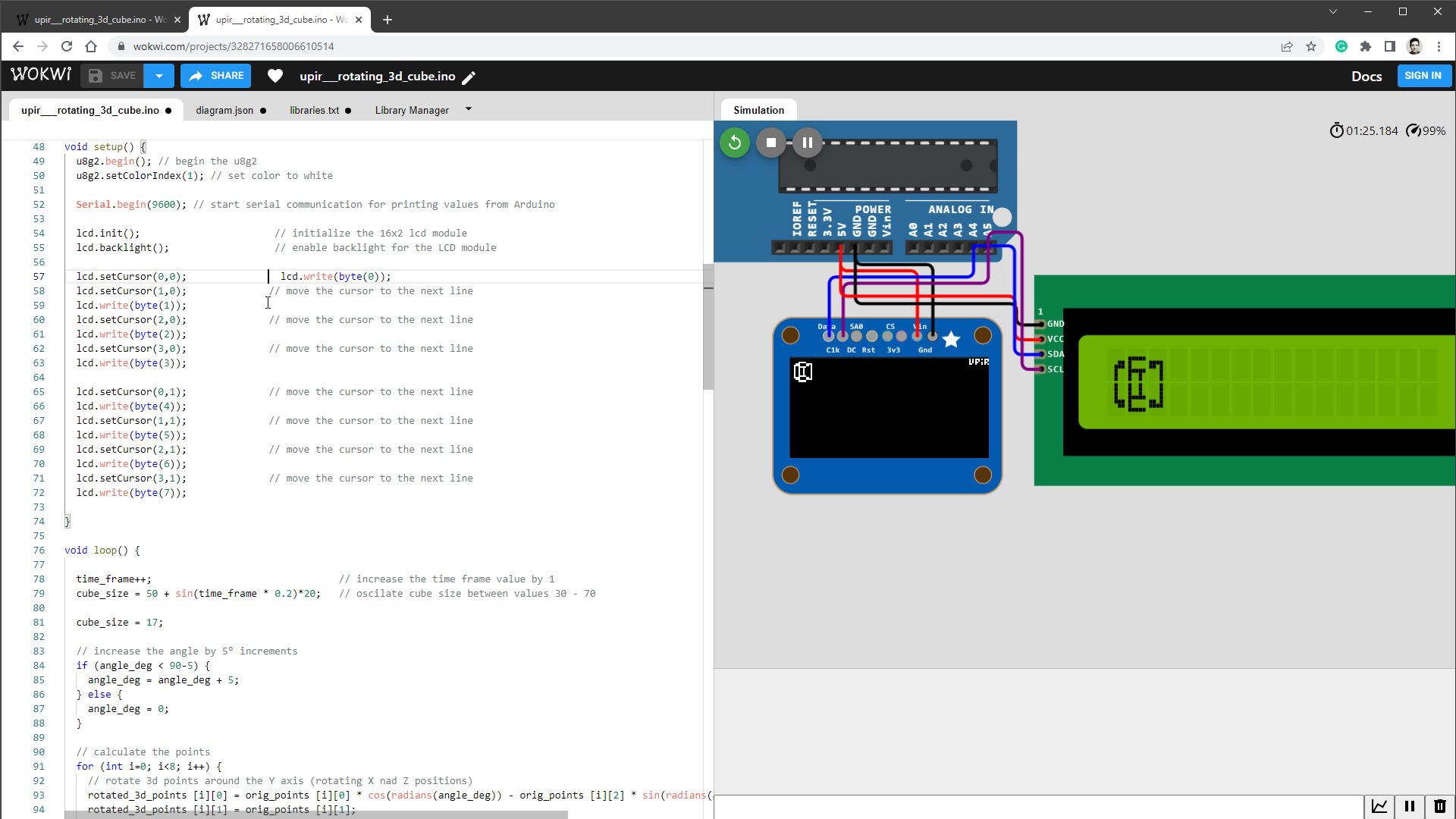 GitHub - upiir/3d_on_character_display: 3D Cube on the 16x2 Character Display