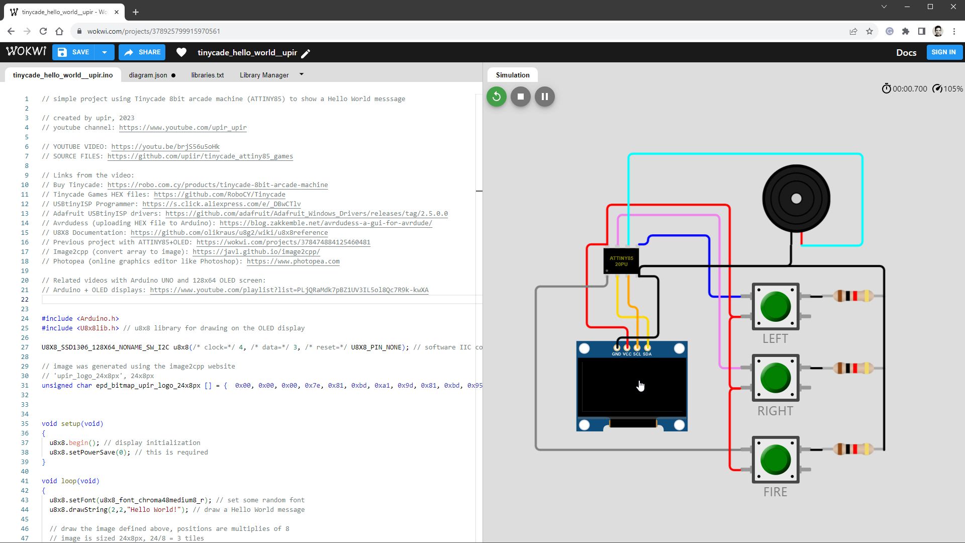 GitHub - upiir/attiny85_dice_game: Simplest game for ATtiny85 + OLED Display