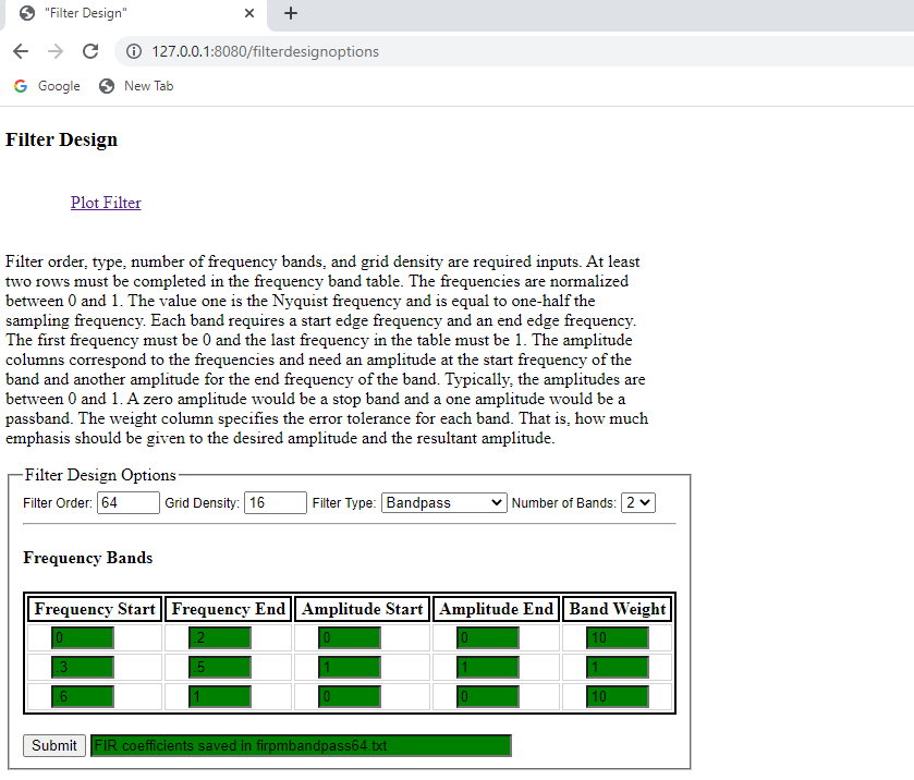 GitHub - thomasteplick/filterdesign: Design a FIR filter using the Parks-McClellan algorithm