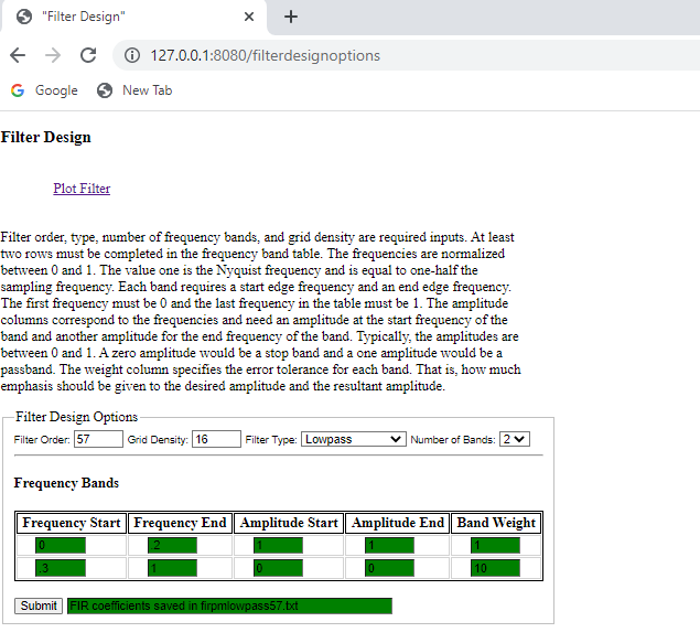 GitHub - thomasteplick/filterdesign: Design a FIR filter using the Parks-McClellan algorithm
