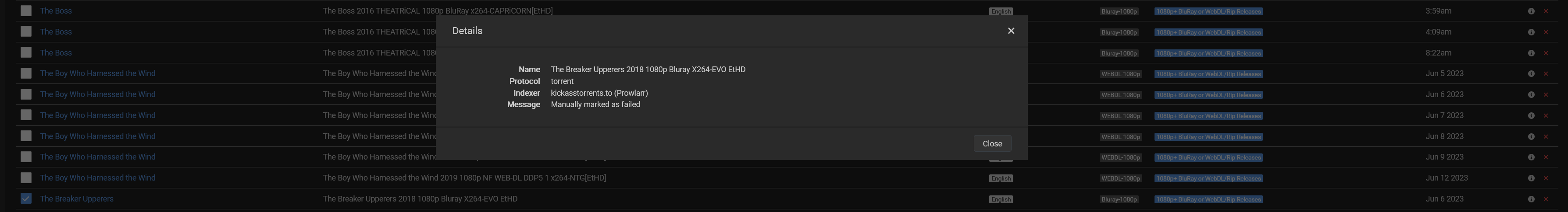 Blocklist does not block GrabIB: Sonarr grabbing same Download from different Indexers (Same ...