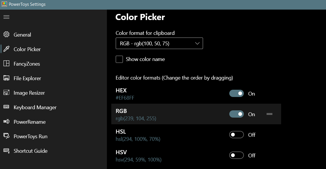 [Color Picker] - Changing color formats by dragging crashes PowerToys 0.29.3 · Issue #8907 ...