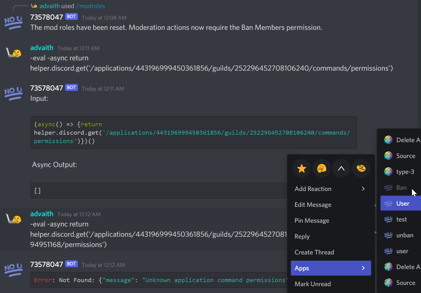 Clearing all guild command permissions does not update gateway results · Issue #3699 · discord ...