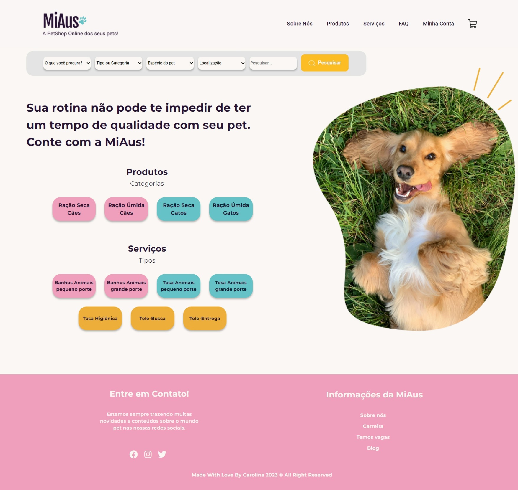 GitHub - carolinacastilhos/Miaus_PetShop_Digital: Projeto realizado na disciplina Fundamentos de ...