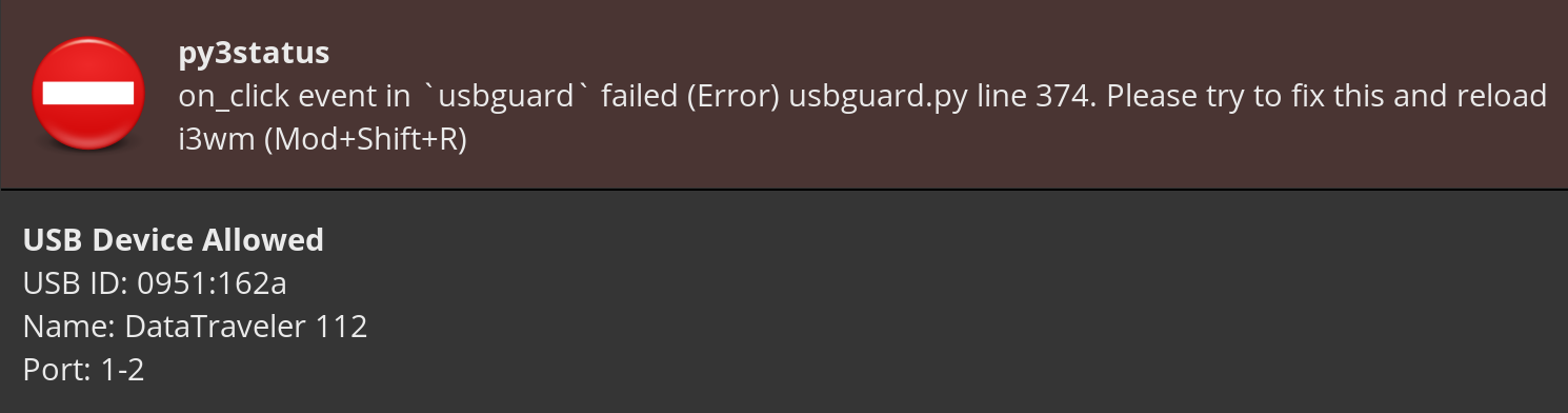 usbguard is not working as expected · Issue #1656 · ultrabug/py3status · GitHub