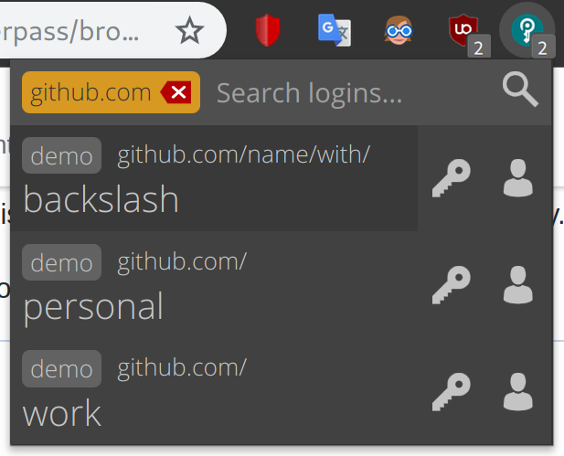 Cannot handle \ in filename · Issue #149 · browserpass/browserpass-extension · GitHub