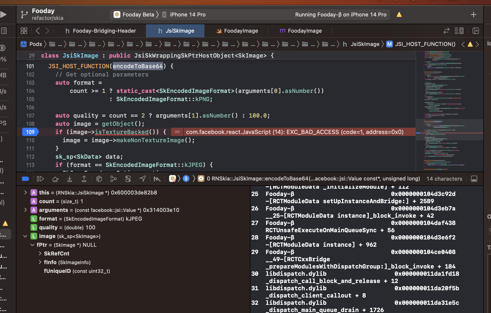 Crash When Calling Encodetobase64 Exc Bad Access · Issue 1812 · Shopify React Native Skia