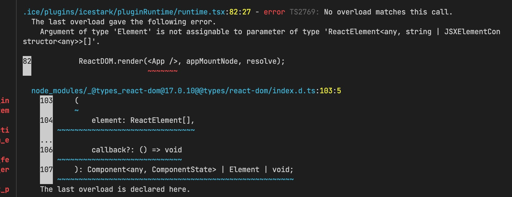 build-plugin-icestark 插件 TS 类型定义错误 · Issue #4800 · alibaba/ice · GitHub
