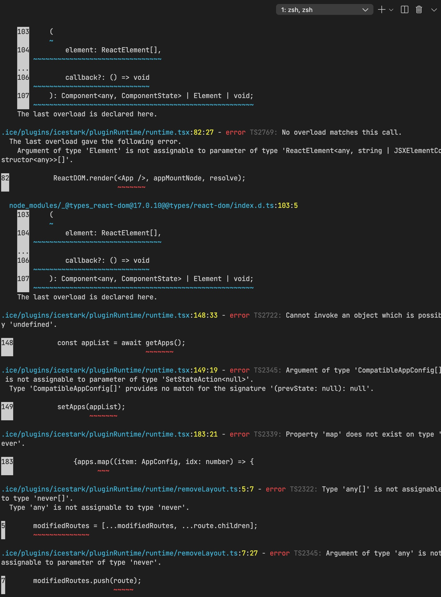build-plugin-icestark 插件 TS 类型定义错误 · Issue #4800 · alibaba/ice · GitHub