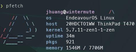 EndeavourOS Logo Misaligned · Issue #68 · dylanaraps/pfetch · GitHub