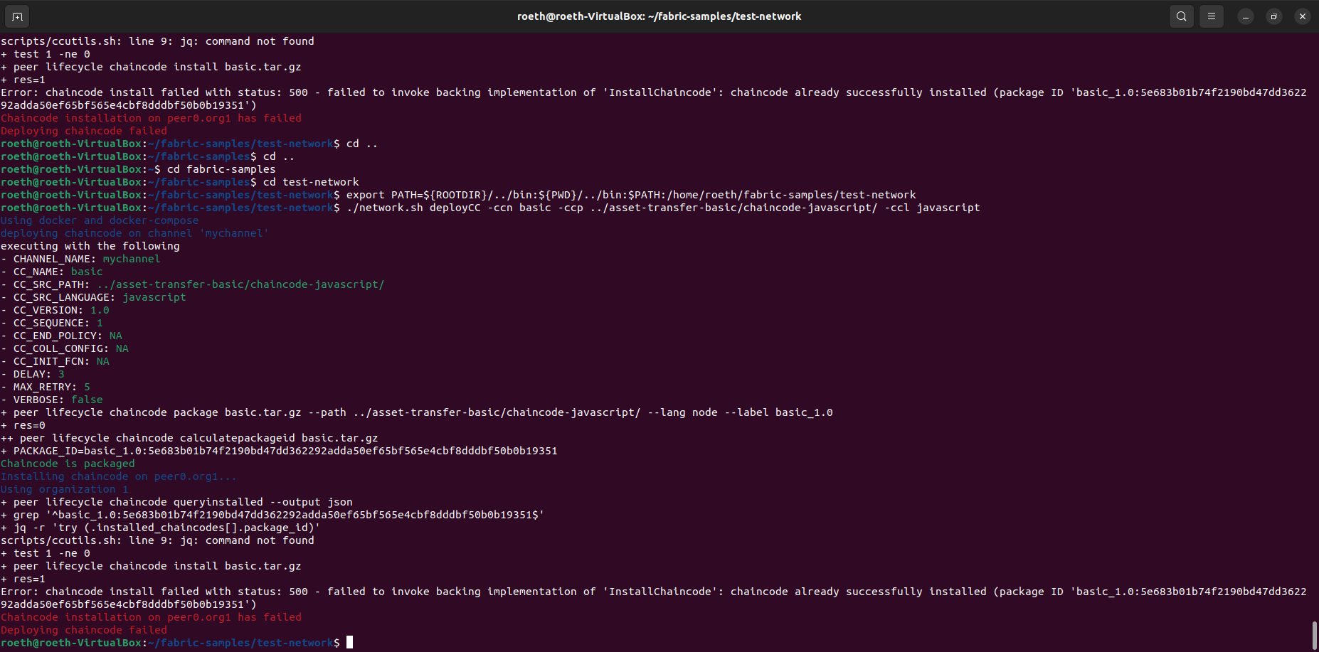 Query Installed On 1 Has Failed Deploying Chaincode Failed 0185