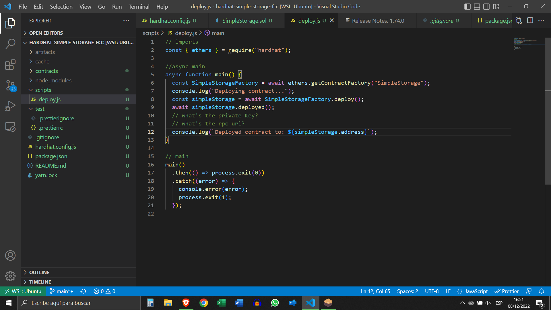Lesson 6 Yarn Hardhat Run Scriptsdeployjs · Smartcontractkit Full Blockchain Solidity Course