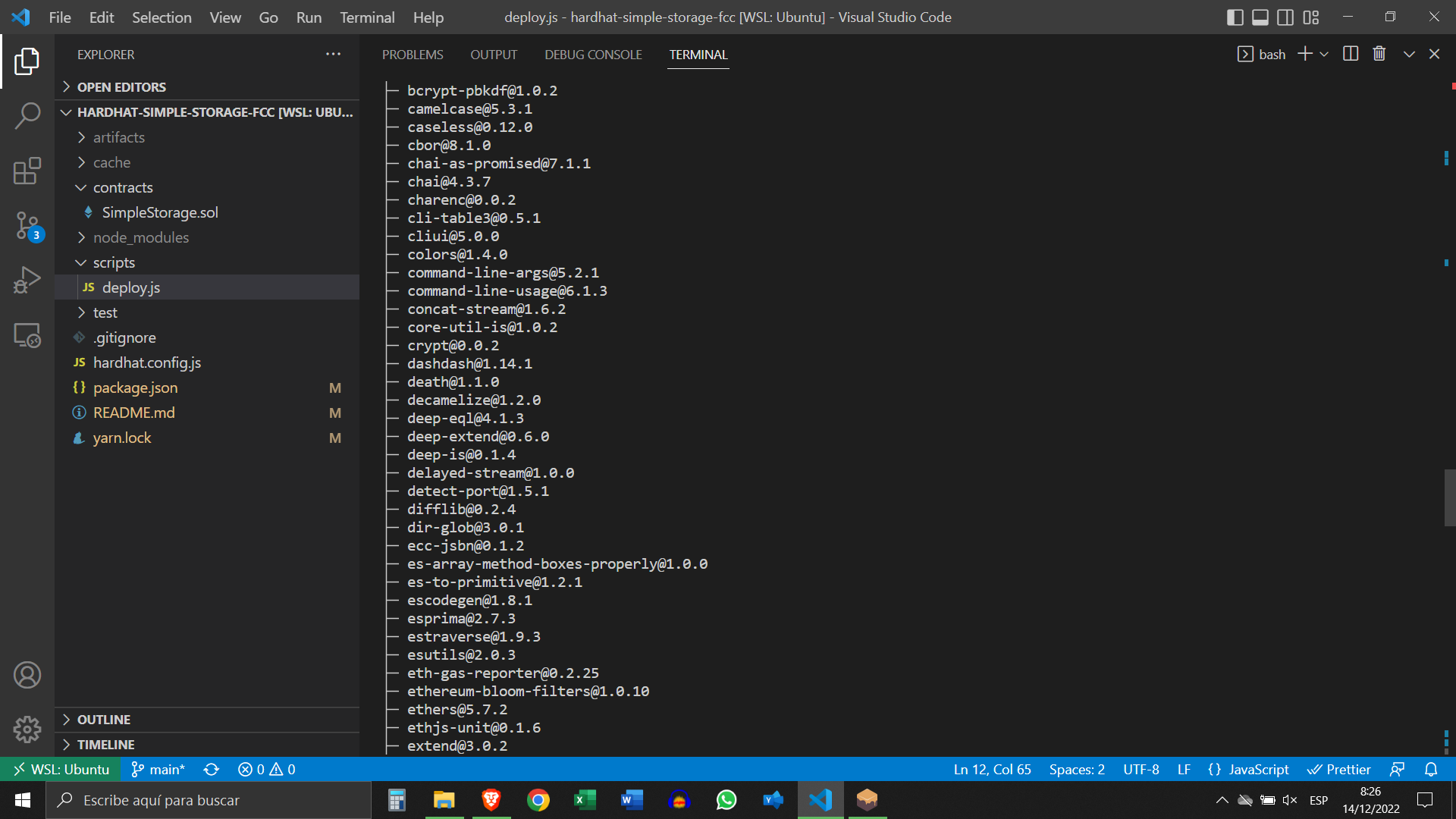 Lesson 6 Yarn Hardhat Run Scriptsdeployjs · Smartcontractkit Full Blockchain Solidity Course