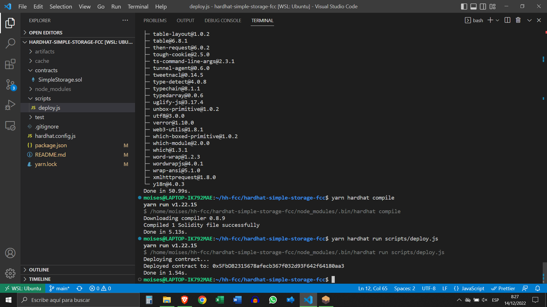 LESSON 6: yarn hardhat run scripts/deploy.js · smartcontractkit full-blockchain-solidity-course ...