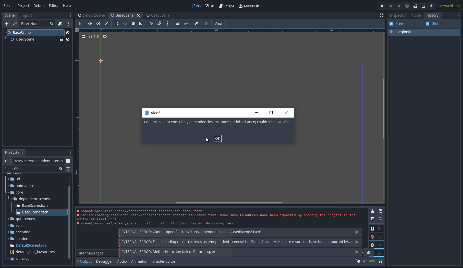 Crash when renaming a scene used in another scene · Issue #69419 · godotengine/godot · GitHub