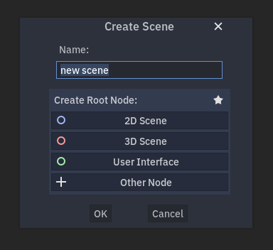 Integrate "Create Root Node" step into "Create Scene" dialog · Issue #679 · godotengine/godot ...