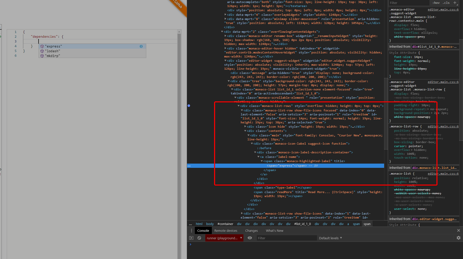 Suggest Widget Shows Weird Color · Issue 1250 · Microsoft Monaco Editor · Github