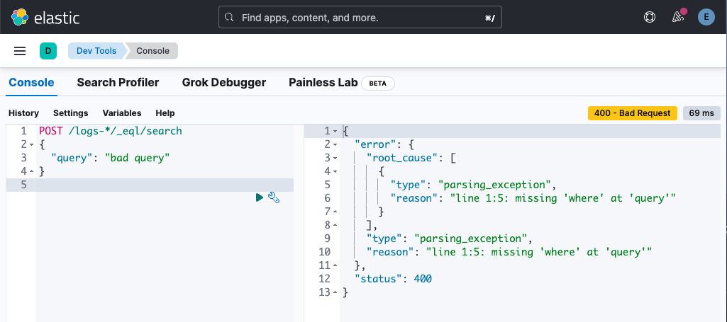 Eql Remove Usage Of Ignore400 For Syntax Validation · Issue 169042 · Elastickibana · Github