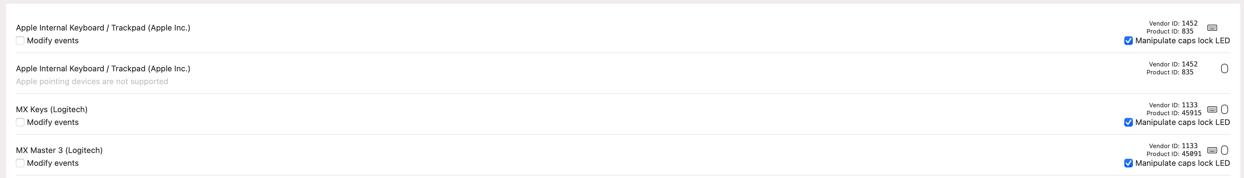MX Keys not active in logi options+ via bluetooth · Issue #3082 · pqrs-org/Karabiner-Elements ...