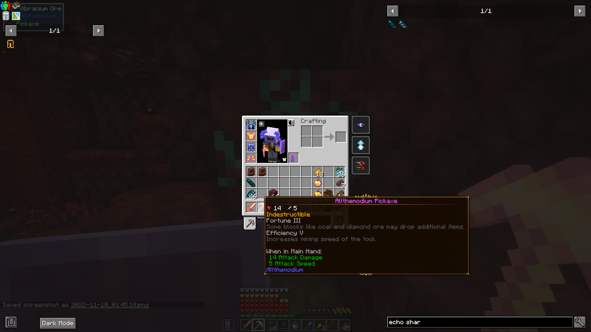 Unable to mine Vibranium Ore with Allthemodium Pickaxe · Issue #251 · AllTheMods/ATM-8 · GitHub