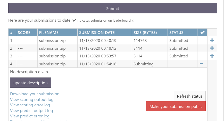[LRI/Python3] Weird display during submission · Issue #2862 · codalab/codalab-competitions · GitHub
