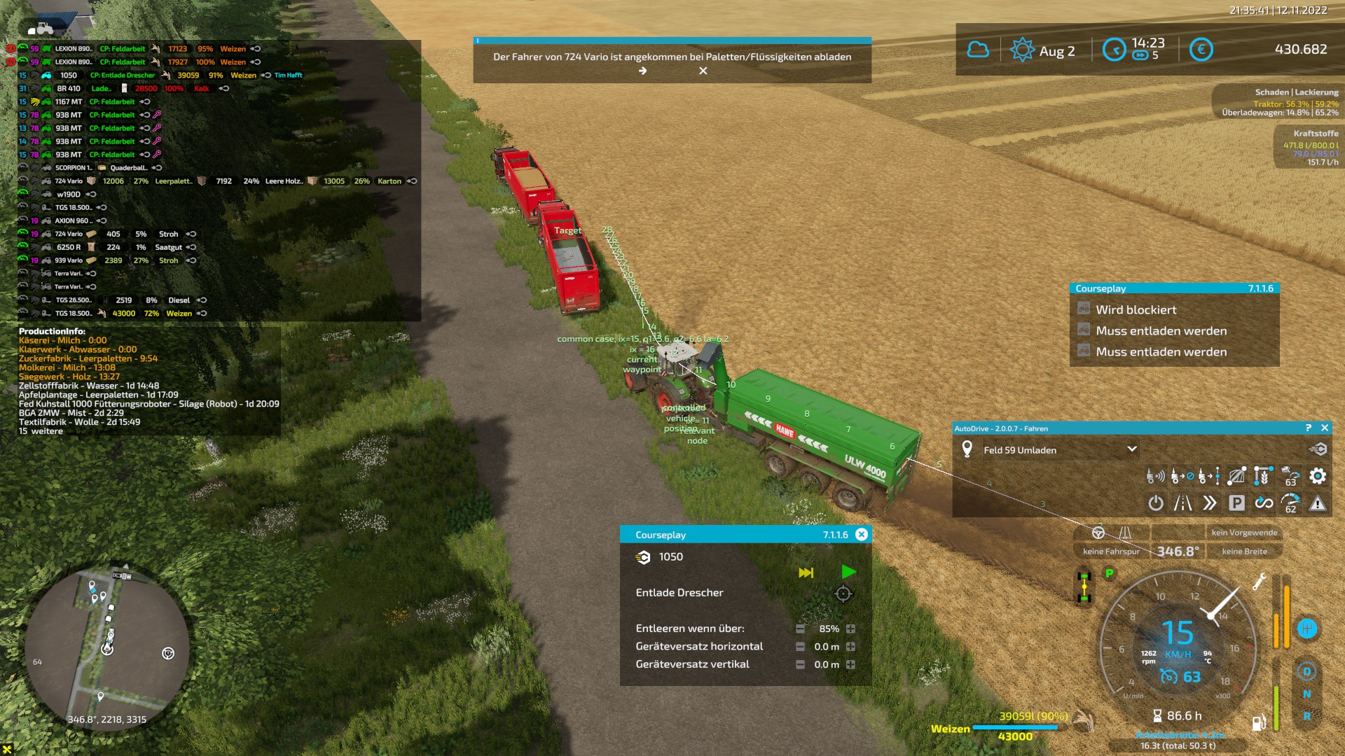 [BUG_SP] Grain Cart not finding path to self unload · Issue #2090 ...