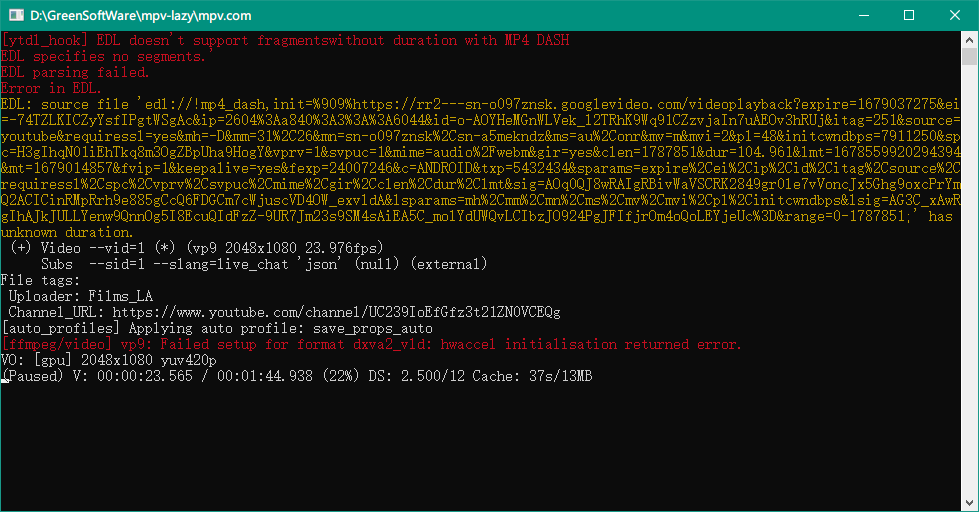 [ytdl_hook] EDL doesn't support fragmentswithout duration with MP4 DASH · Issue #39 ...