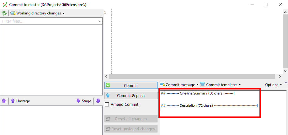 The setting of "commit font" is not applied when using git commit ...