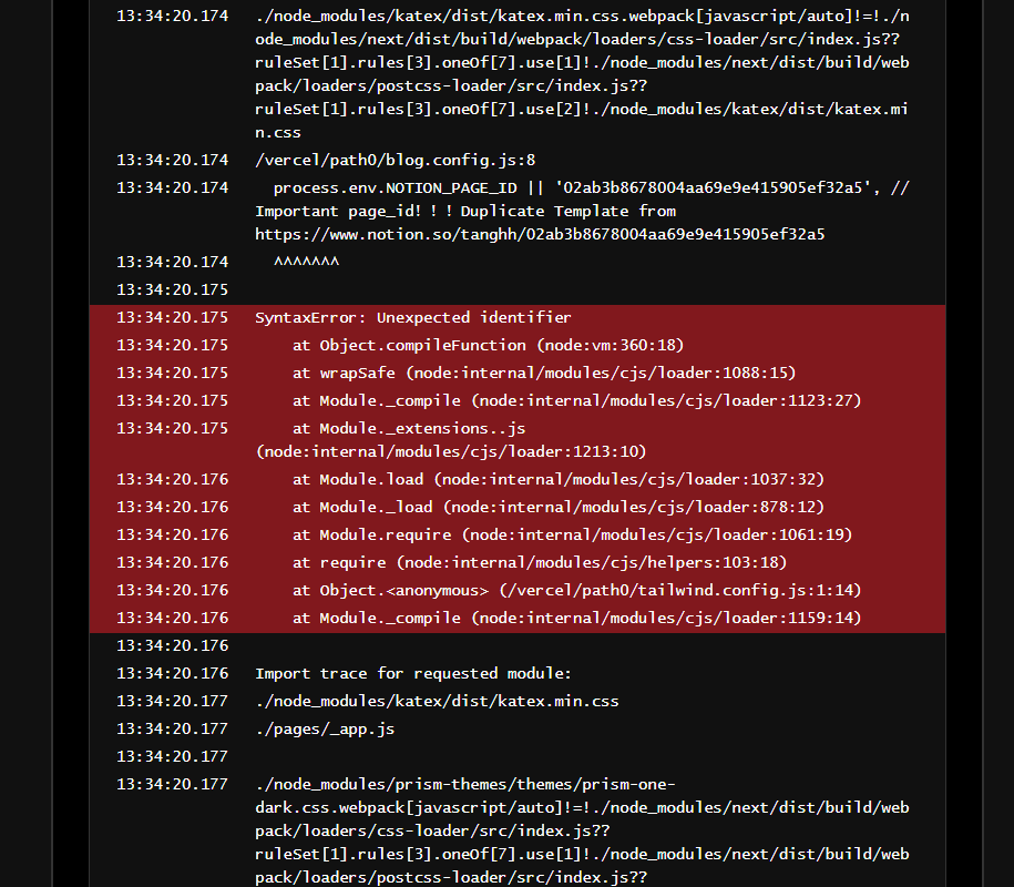 【部署错误】v3.6.1 修改blog.config.js后部署时报错 · Issue #521 · tangly1024/NotionNext · GitHub
